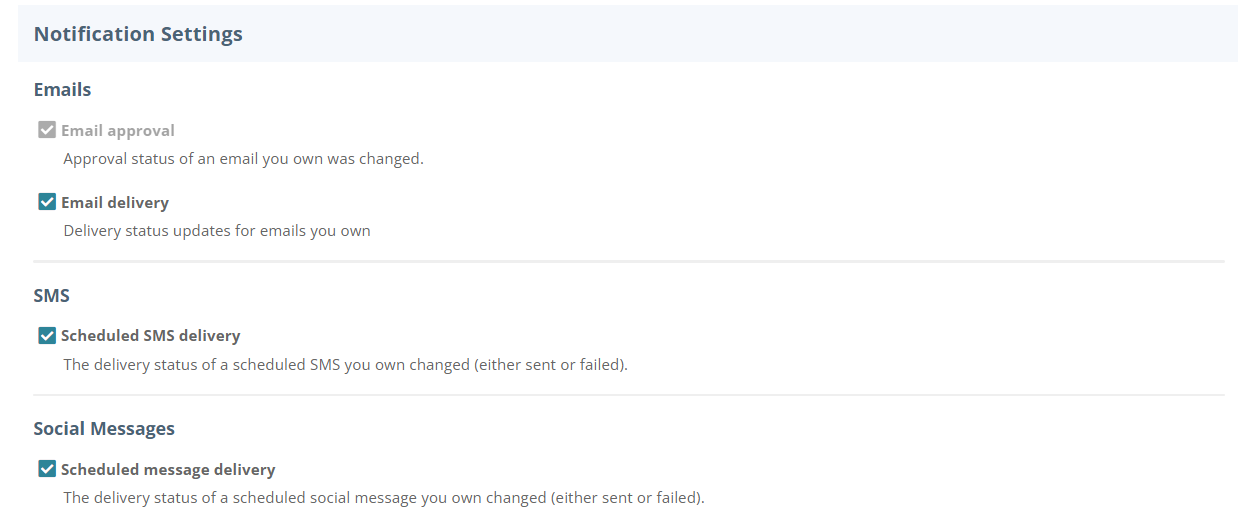 Whats New Notification Settings Sms Api Calls Dynamics Group Mapping And More Emfluence